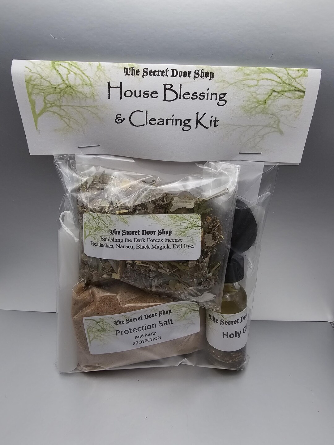 House Blessing and Clearing Kit. Incense, Oil, Salt, Candle, & Charcoal ...