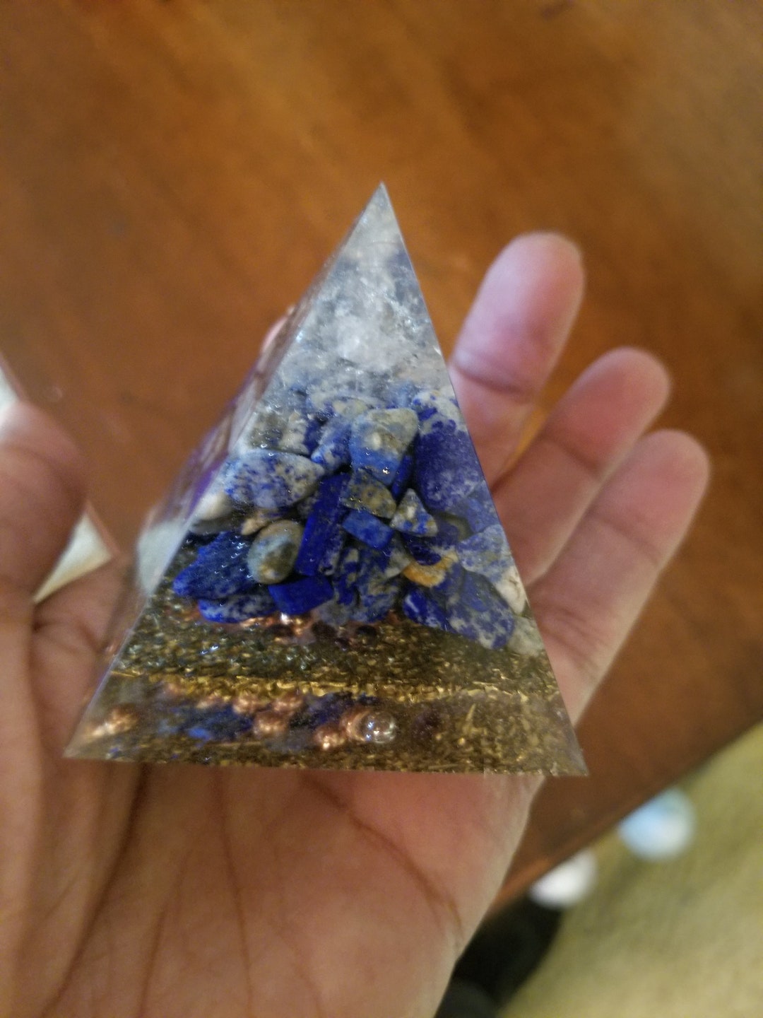 Lapis Lazuli Pyramid Orgone Device Handmade Vary and Has Flaws - Etsy