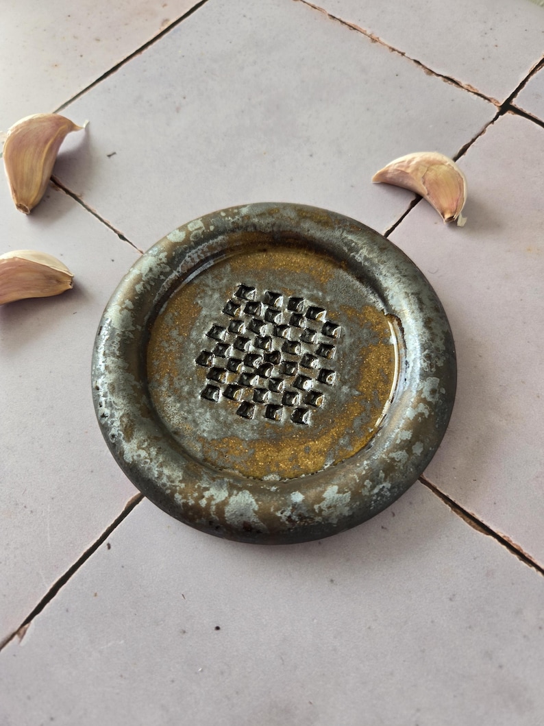 Garlic Grater Plate Handmade Ceramic Zesting Plate Stoneware Garlic ...