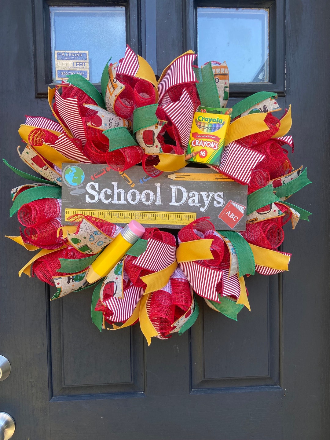 Teacher Wreath, Back to School Wreath, School Days Wreath, Teacher Gift ...