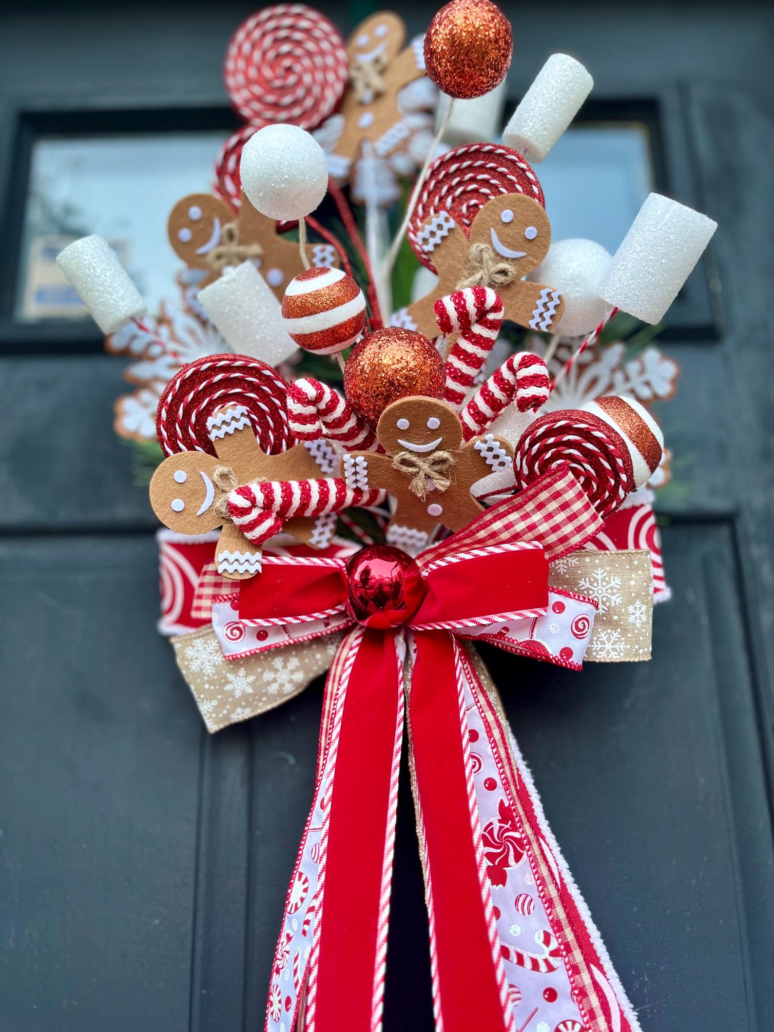 Gingerbread Tree Topper, Peppermint Christmas Decor, Gingerbread ...