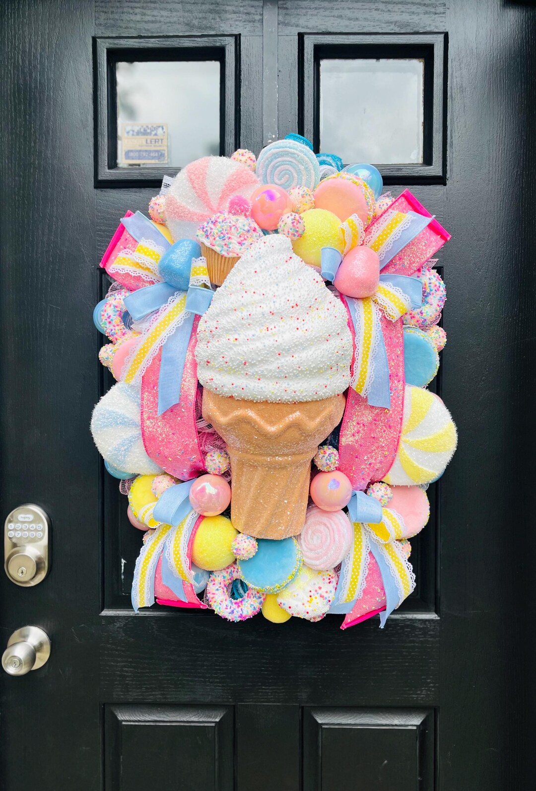 Ice Cream Cone Wreath, Summer Candyland Door Decor - Etsy
