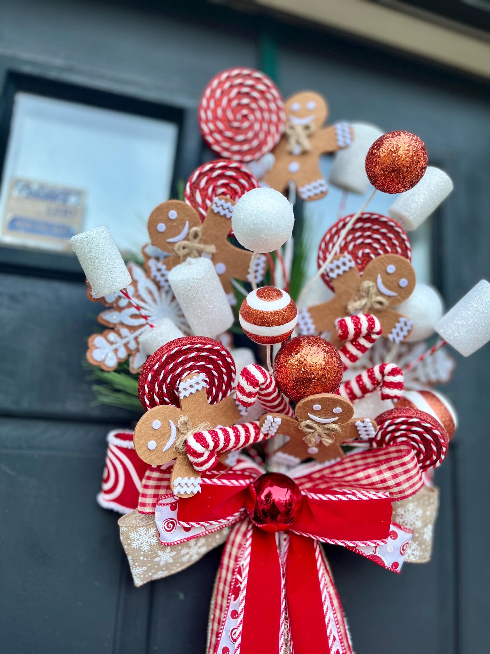 Gingerbread Tree Topper, Peppermint Christmas Decor, Gingerbread ...