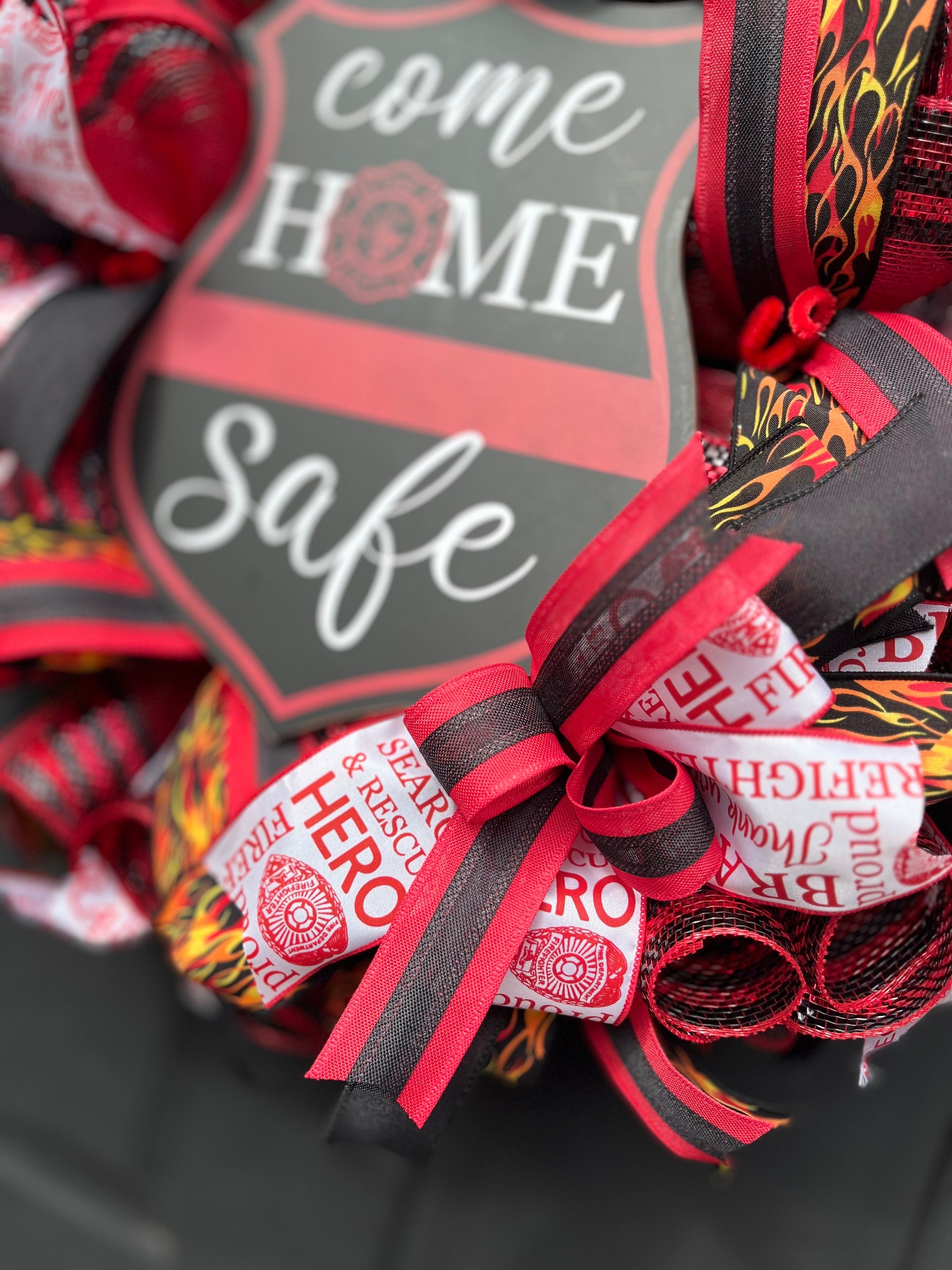 Firefighter Wreath, Firefighter Decor, for Your Door, Gift Ideas, Door ...