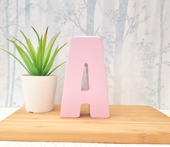 Large Letters Pink Nursery Decor Concrete Letters | Etsy