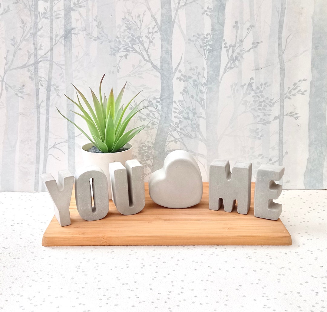 Concrete Letter / Concrete Couple Gift Set / Gifts for Loved Ones - Etsy