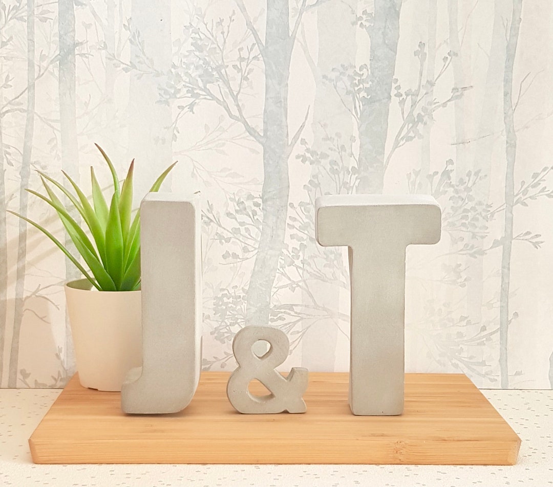Concrete Letter / Anniversary Gifts / Concrete Gift Set - Etsy UK