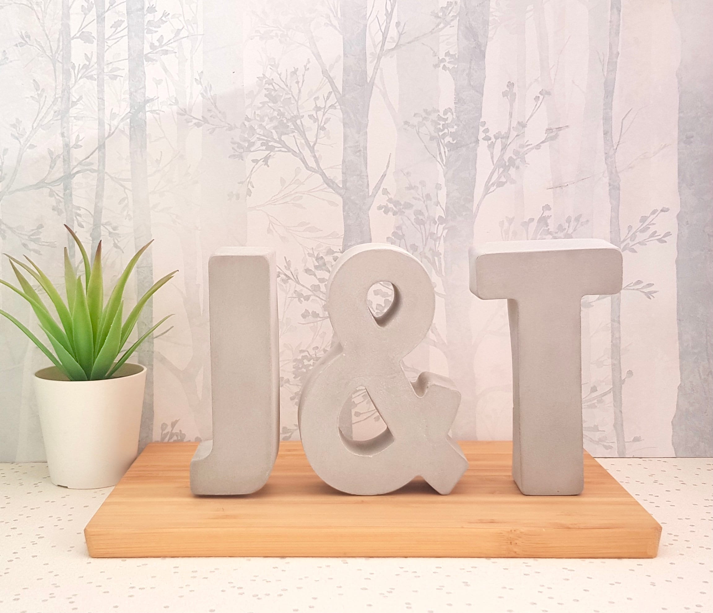 Concrete Letter / Anniversary Gifts / Concrete Gift Set / - Etsy