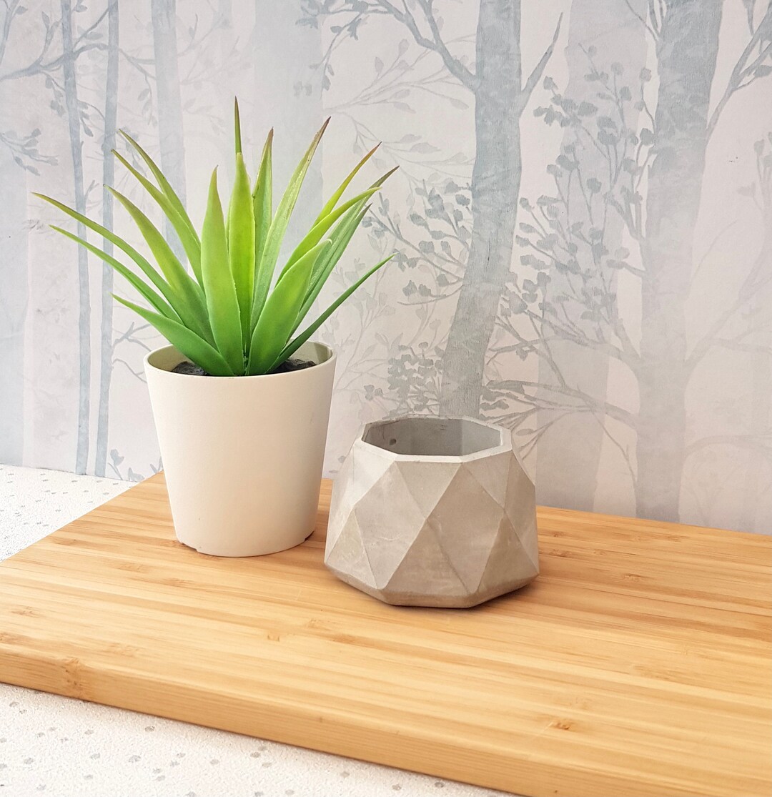 Concrete Pots | Concrete Gift Set | Desk Accessories | Natural Concrete ...