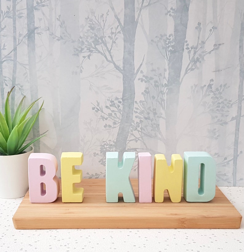 Be Kind / Nursery Decor Pastel / Concrete Letters / Be Kind - Etsy UK