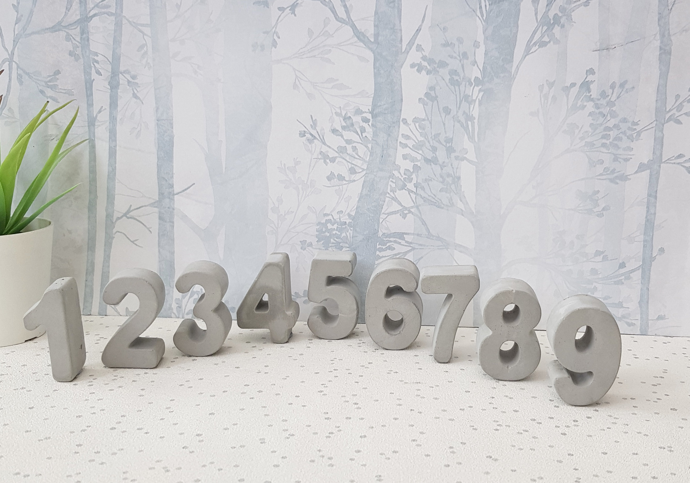 Natural Concrete numbers Concrete numbers natural concrete | Etsy