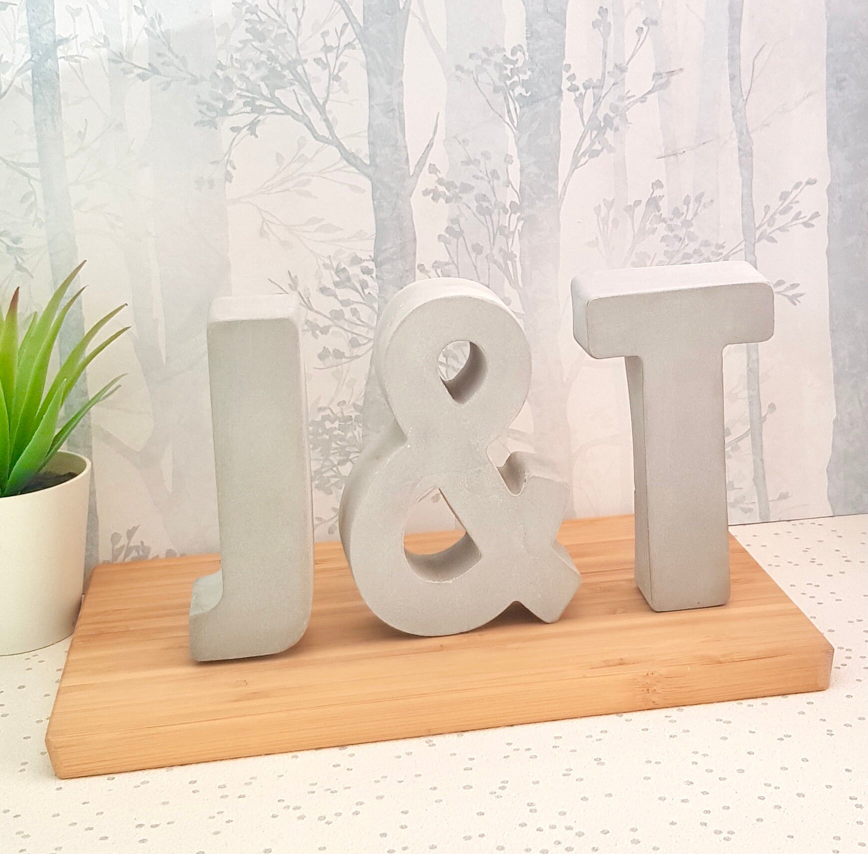 Concrete Letter / Anniversary Gifts / Concrete Gift Set / - Etsy