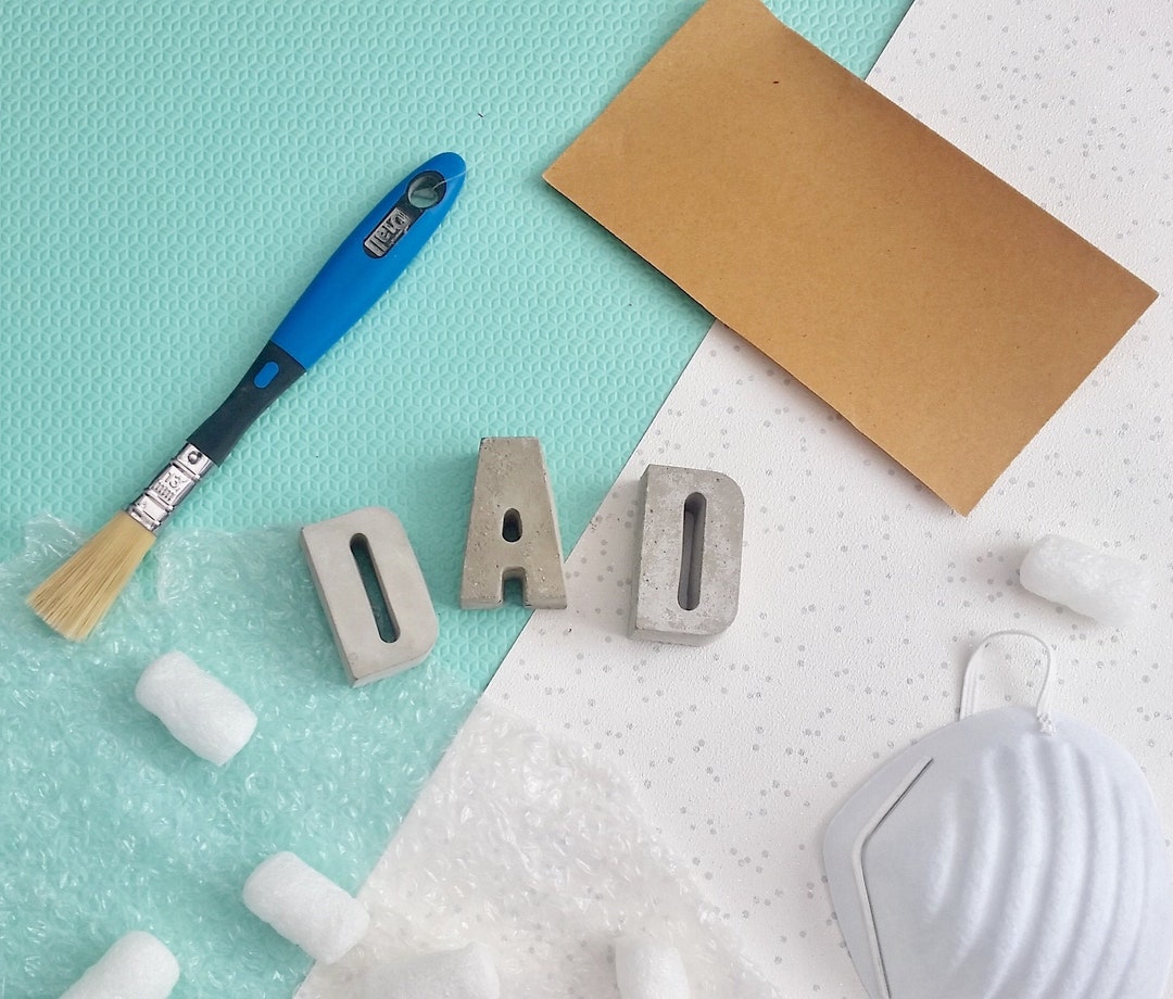 Hand Cast Concrete Letter | Freestanding Home Decor (H 5cm) - Etsy