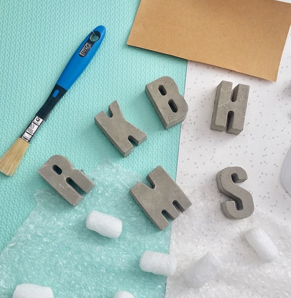 Concrete Initials Concrete Letters | Etsy