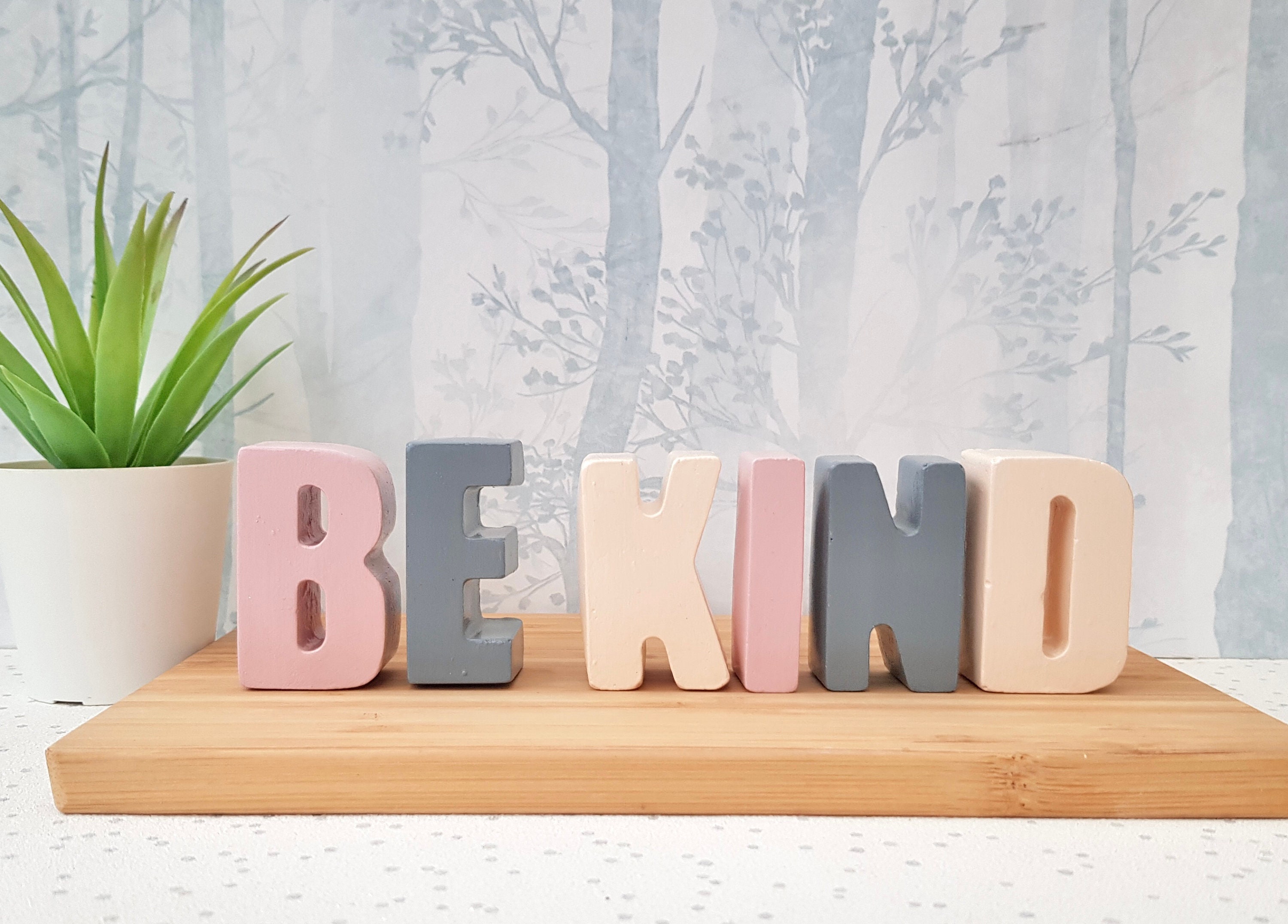 Be Kind / nursery decor / Concrete Letters / be kind gifts / | Etsy
