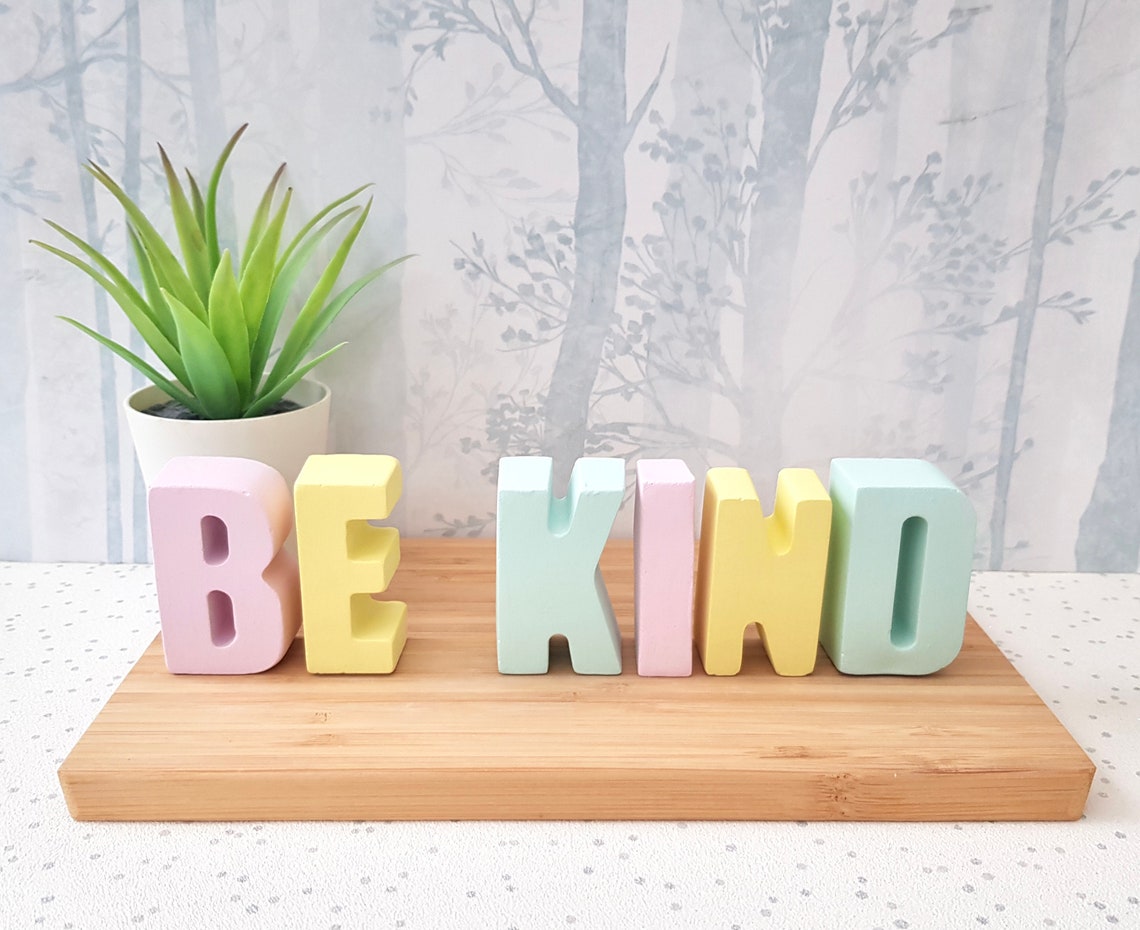 Be Kind / Nursery Decor Pastel / Concrete Letters / Be Kind - Etsy UK