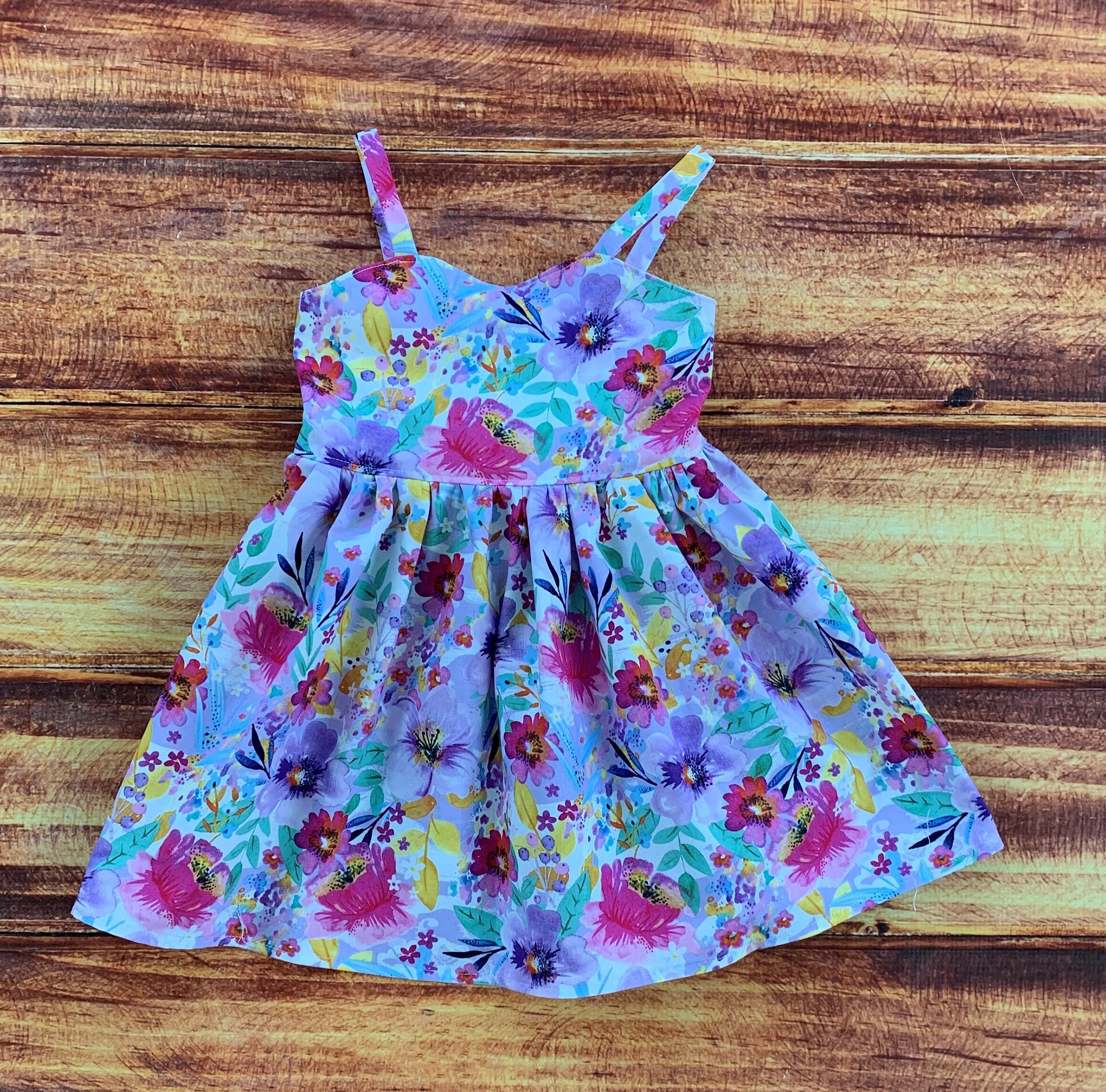 Spring Floral Dress for Girls, Watercolor Flowers, Casual Dress for ...