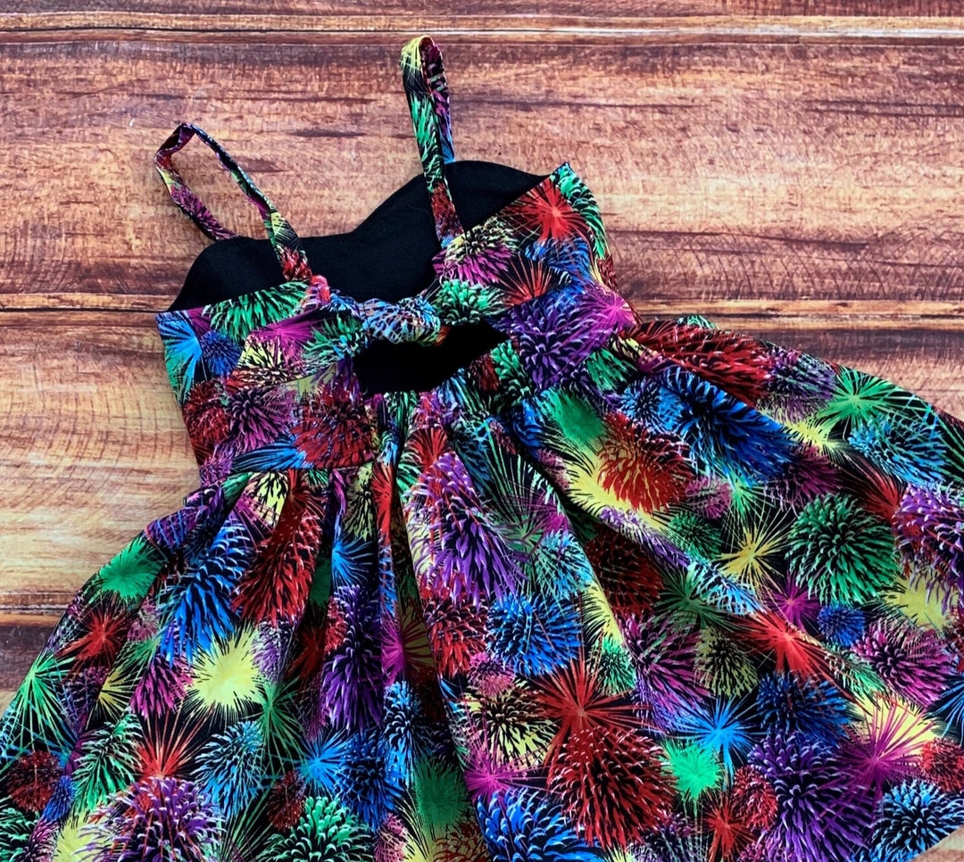 4th of July Dress, Fireworks Dress for Girl, Summer Party Dress ...