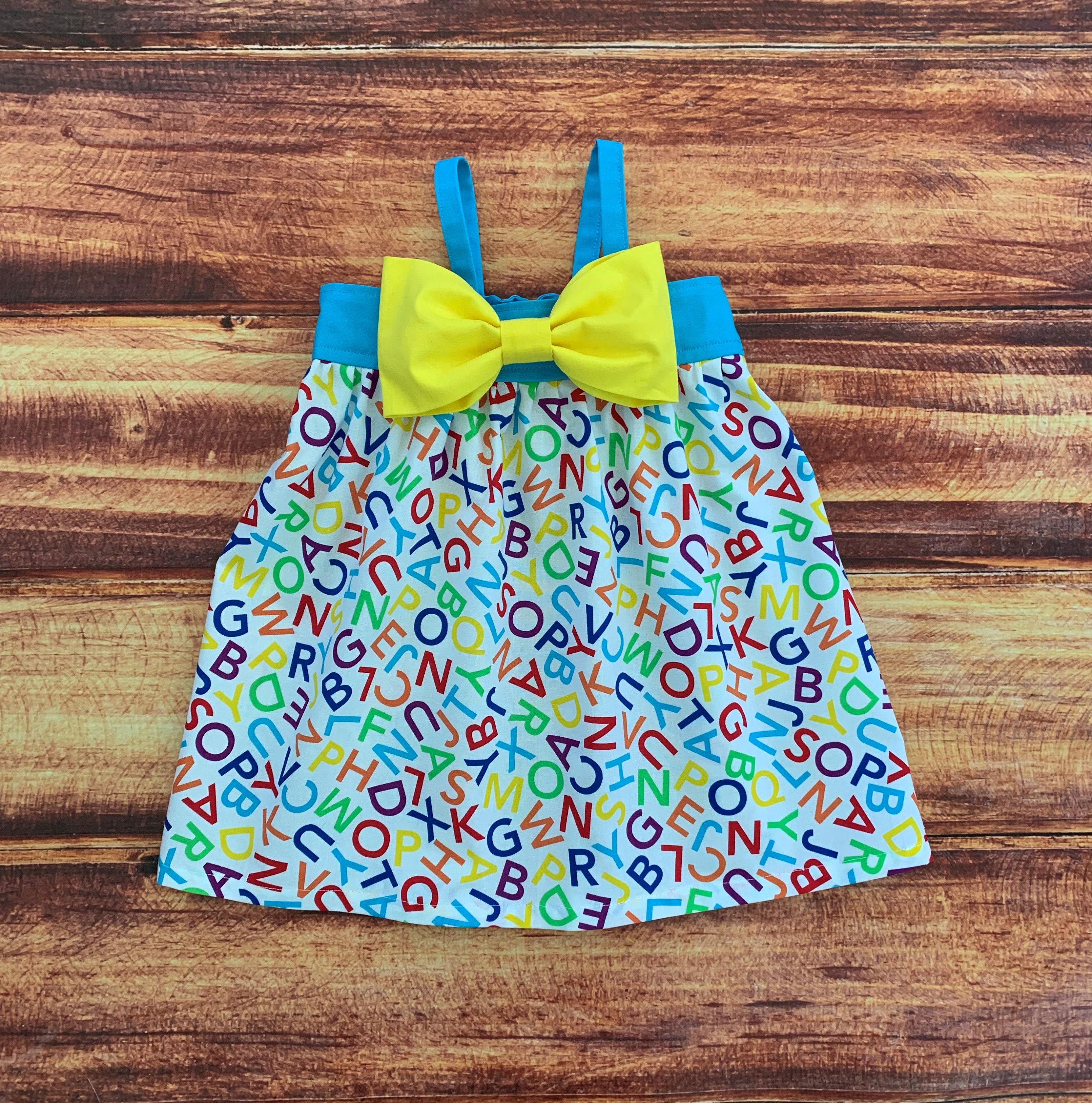 ABC Dress Alphabet Dress School Days Sundress Girl School | Etsy