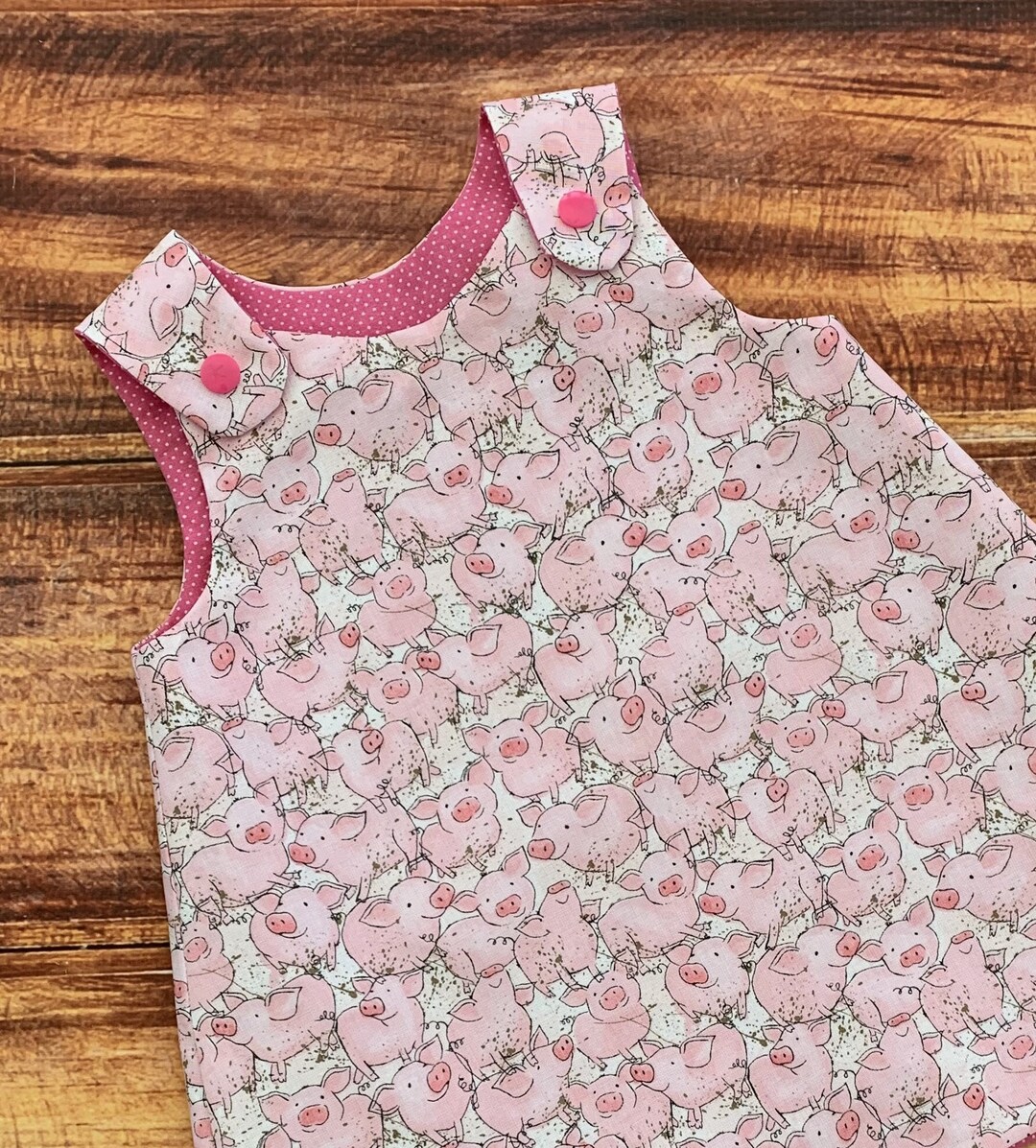 Little Piggy Baby Shower, This Little Piggy Dress, Pinafore Dress for ...