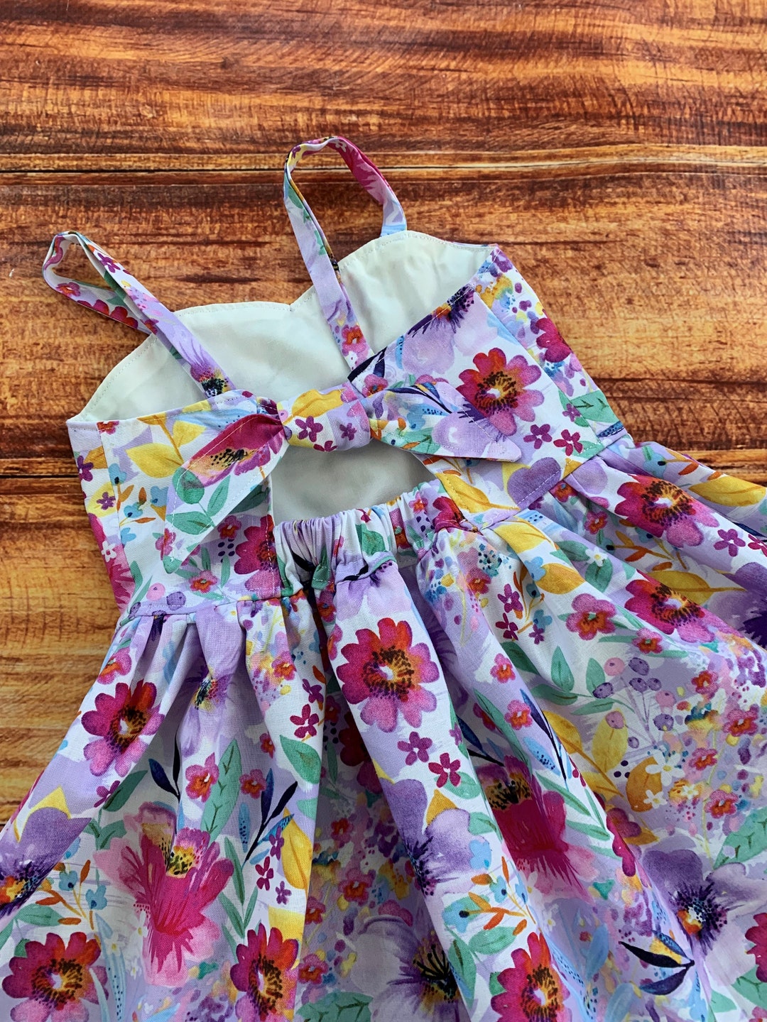Spring Floral Dress for Girls, Watercolor Flowers, Casual Dress for ...