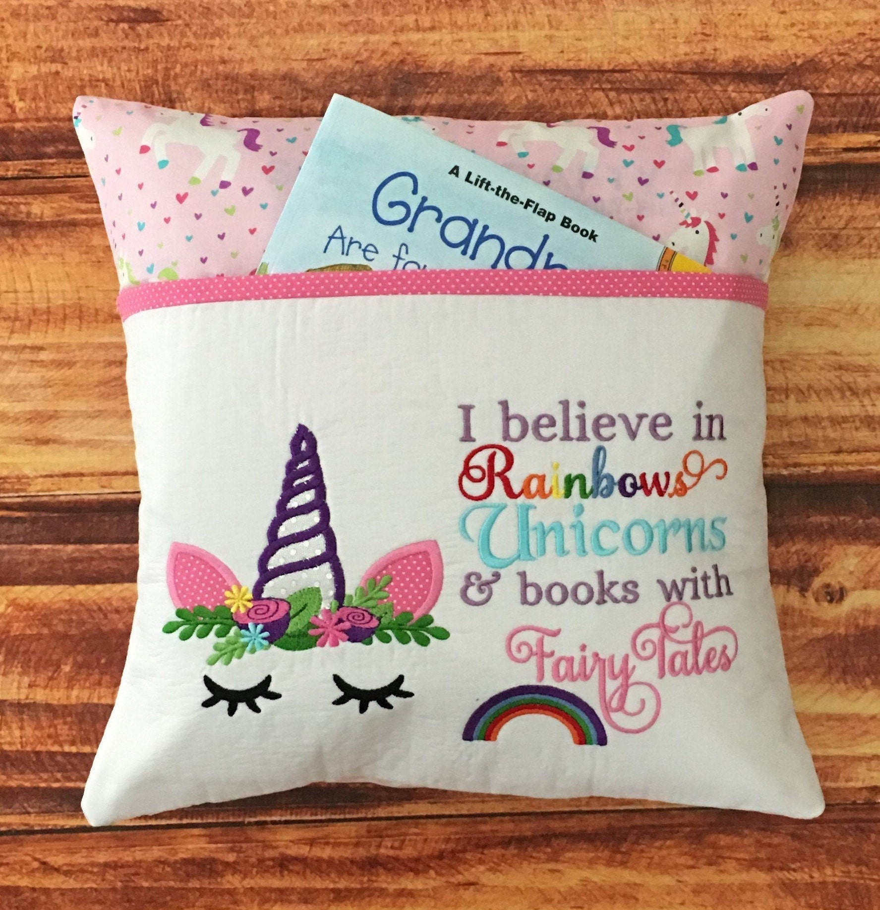 Unicorn Pillow Unicorn Gift For Girls Unicorns And Rainbows Etsy