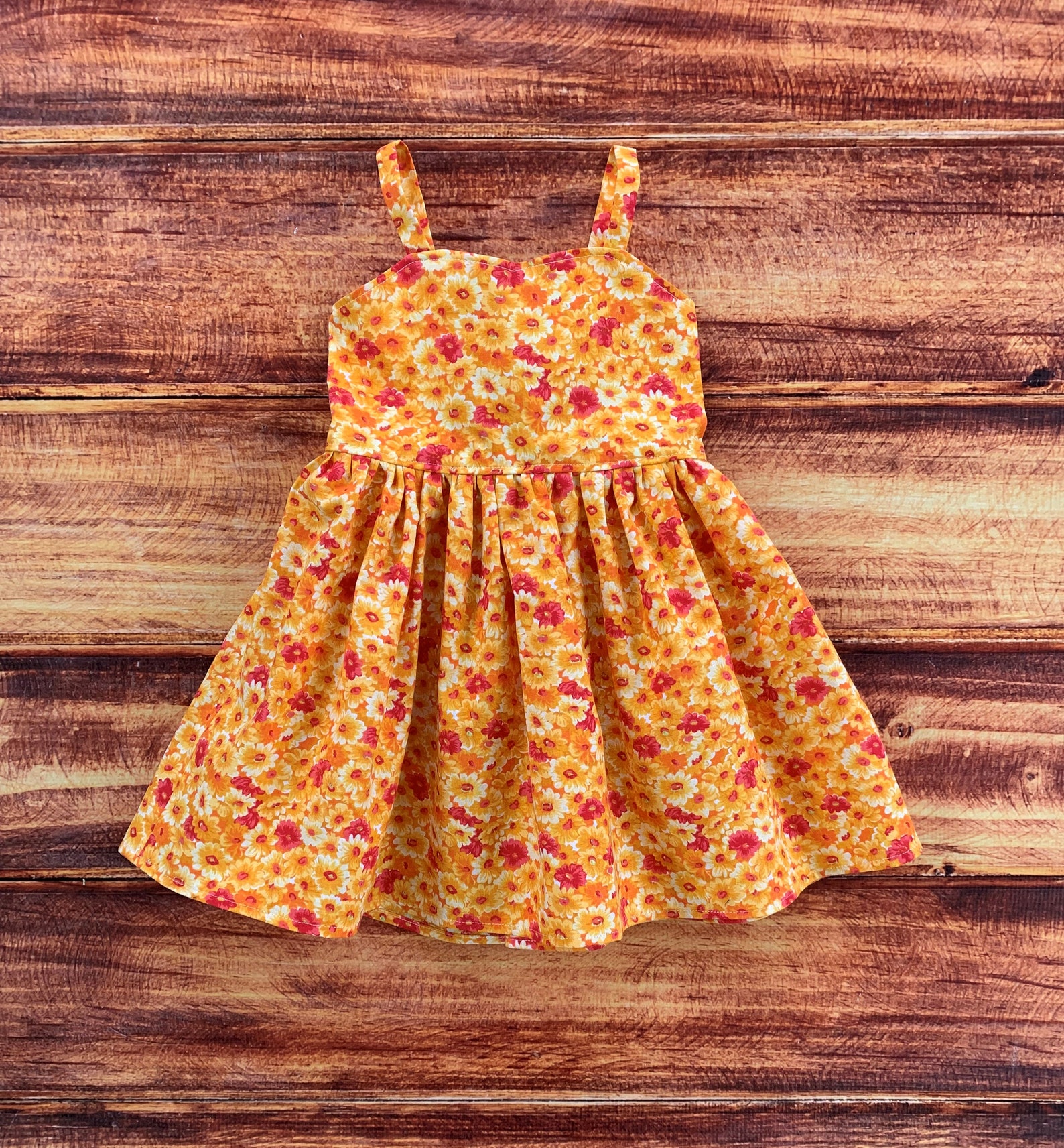 Peach Dress for Girls, Spring Floral Dress, Peach Dress for Baby, Party ...