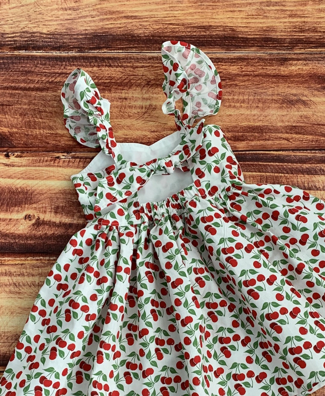 Berry First Birthday, Cherry Dress, Toddler Fruit Dress, Flutter Sleeve ...