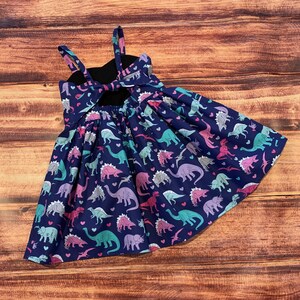 Dinosaur Dress for Girls, Birthday Gift, Pink Dinosaur Twirly Dress ...