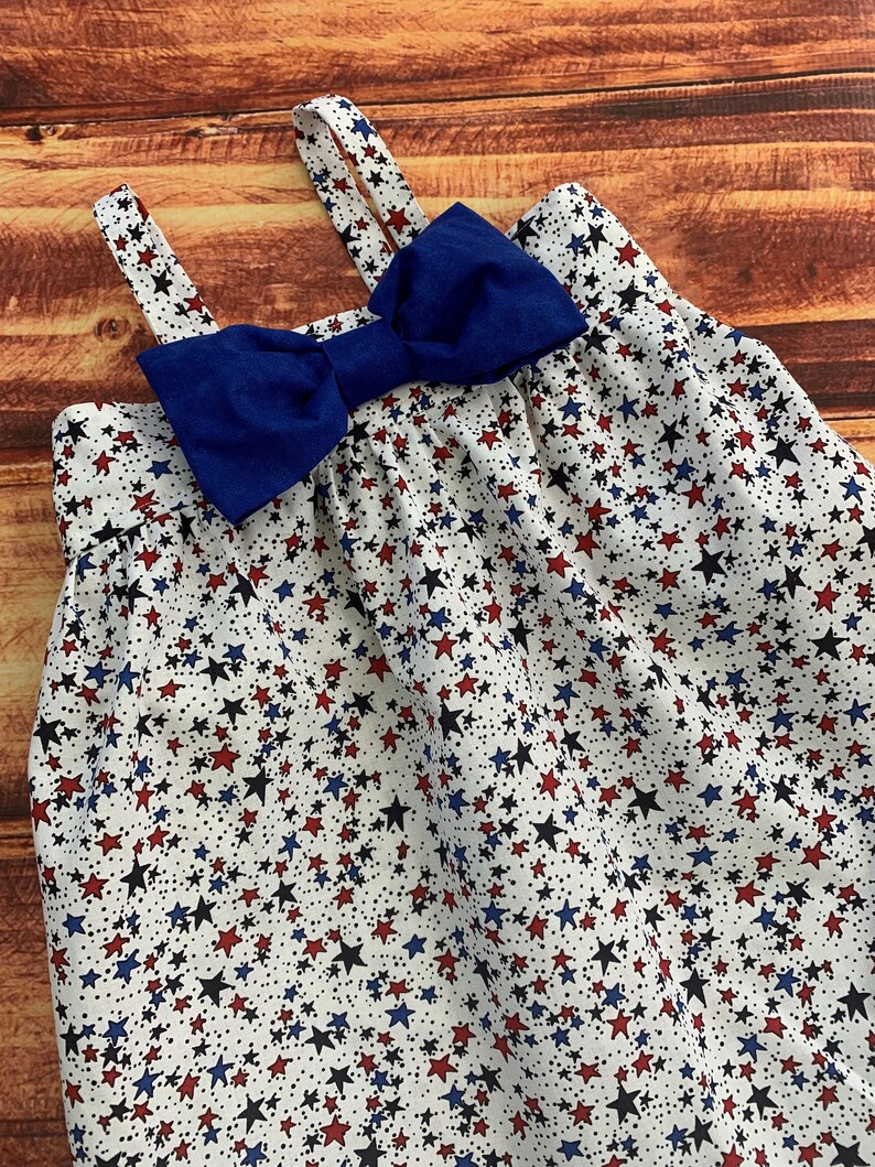 Patriotic Dress for Girl, 4th of July Dress, Red White Blue Stars and ...