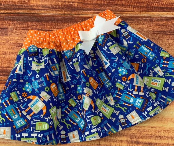 Robot Skirt Robotics Party STEM Skirt Back to School Skirt - Etsy