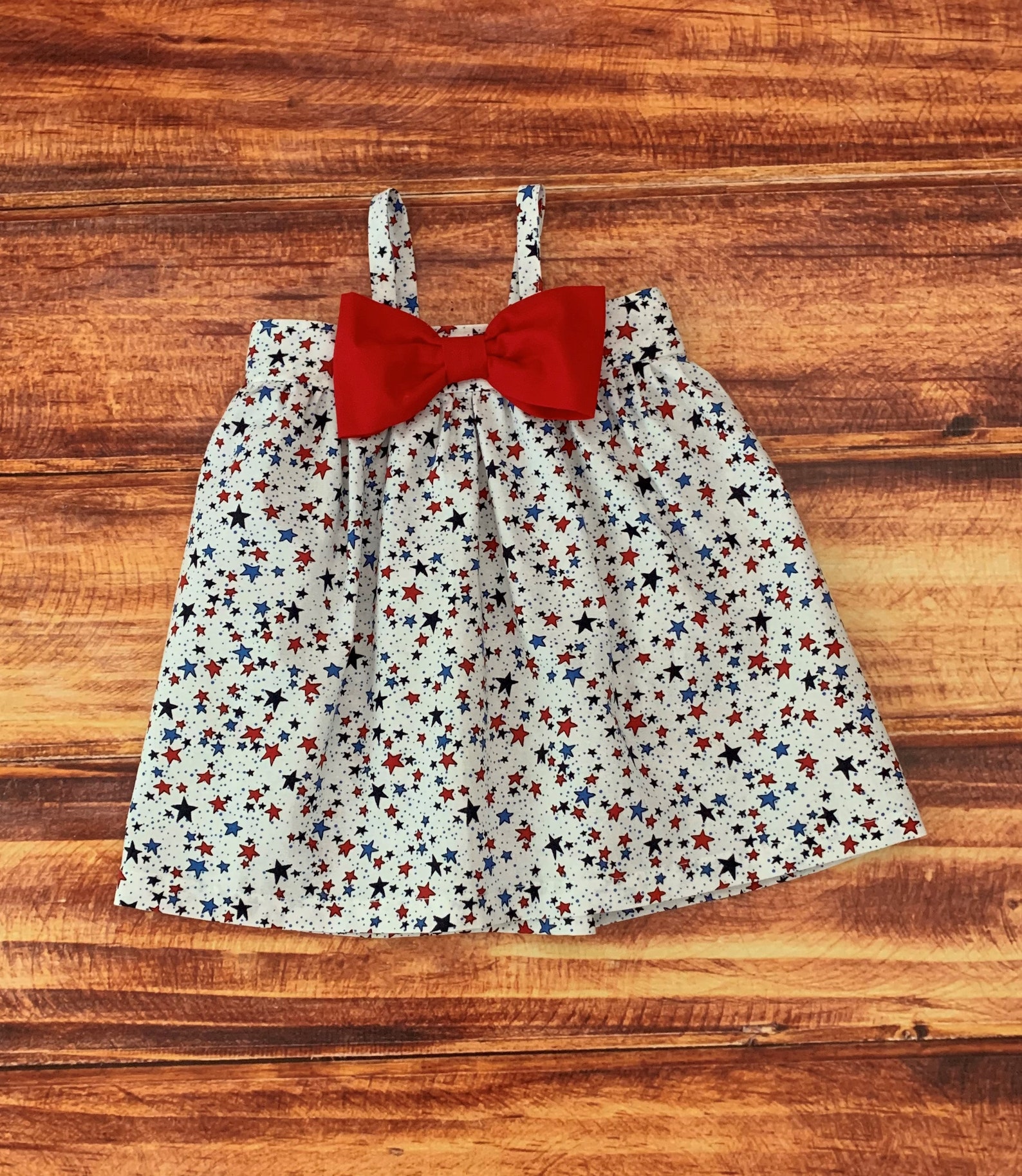 Patriotic Dress for Girl, 4th of July Dress, Red White Blue Stars and ...