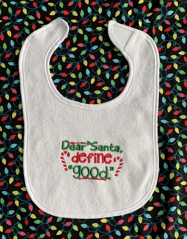 Funny Christmas Baby Bib, First Christmas, Santa Bib, Baby Christmas ...