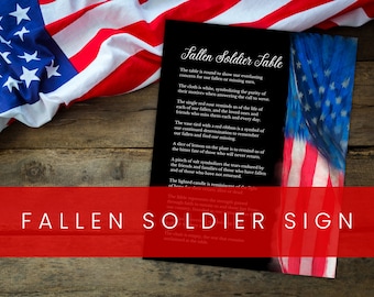 Fallen Soldier Memorial Sign | White Background | Digital Download ...