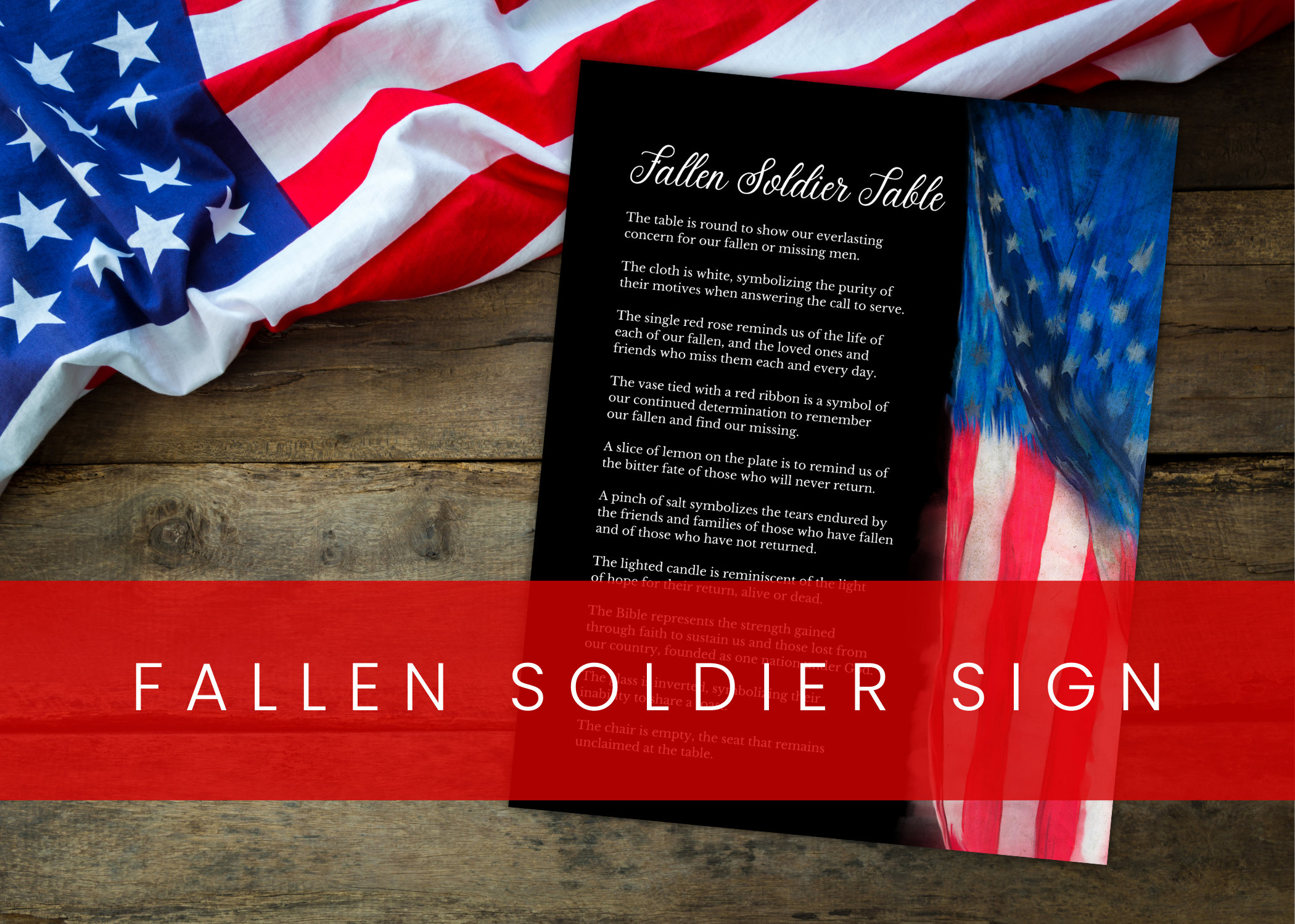 Fallen Soldier Memorial Sign Digital Download Memorial Day veterans Day ...