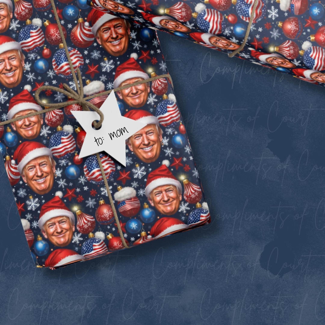 Christmas Wrapping Papers, Holiday Gift Wrap, MAGA Donald Trump Design ...