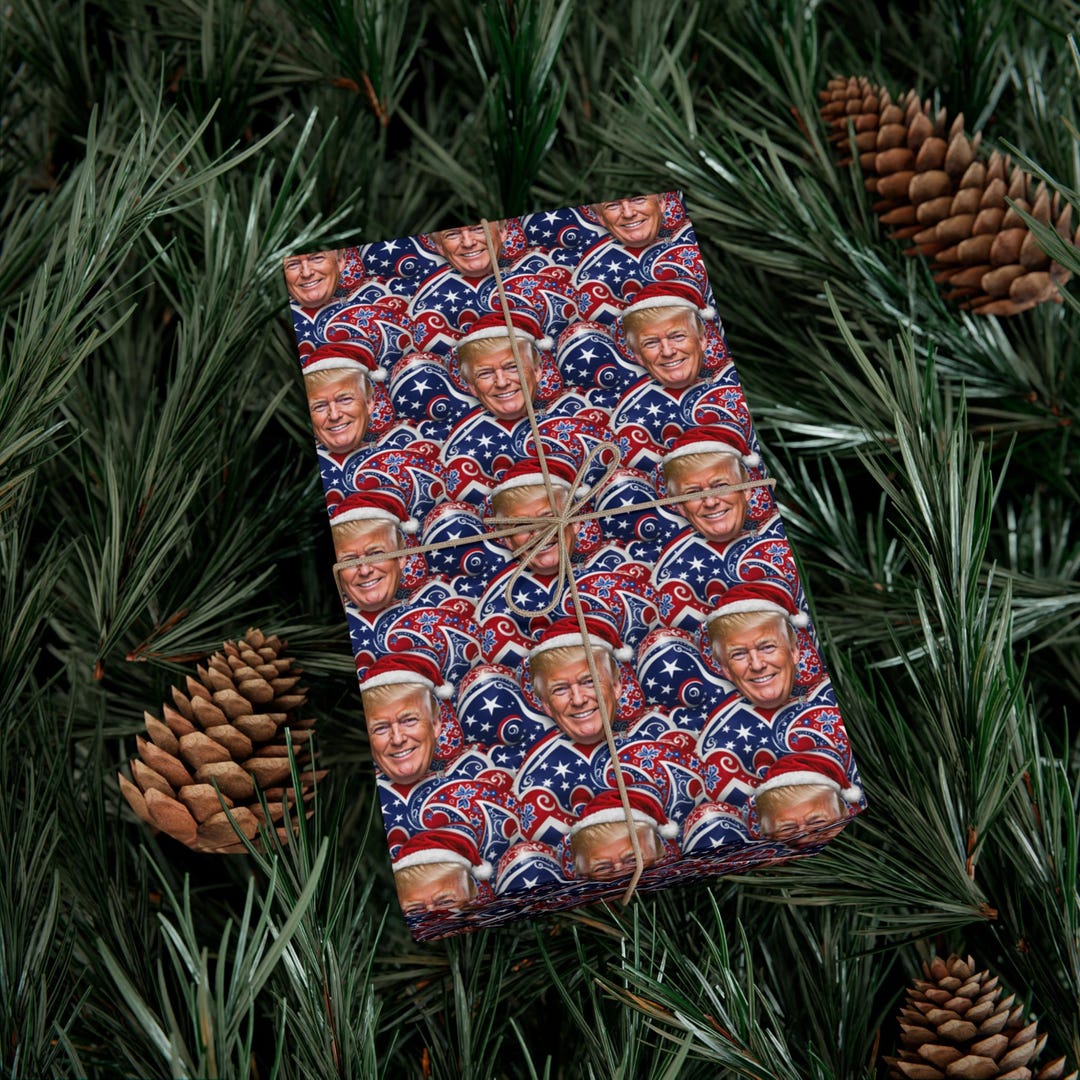 MAGA Donald Trump Design Christmas Wrapping Papers, Holiday Gift Wrap ...