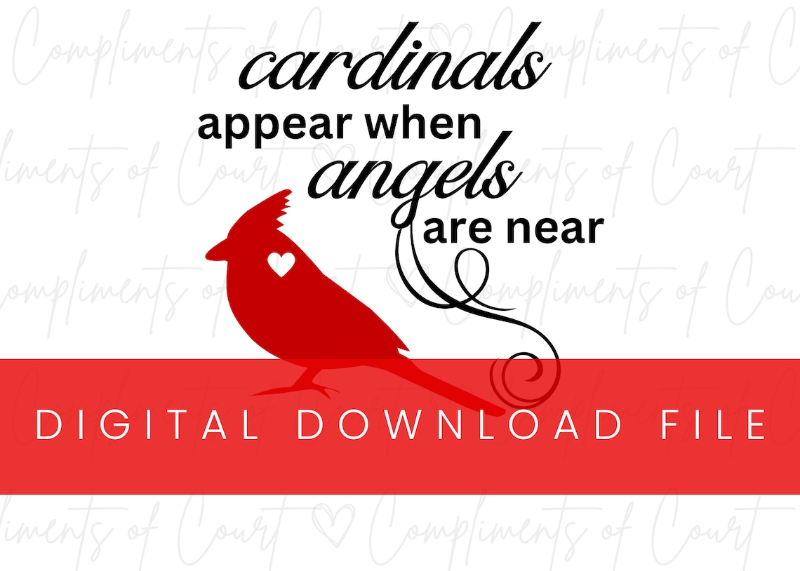 Cardinal Memorial Svg Memorial Svg / PNG, Cardinal Svg / PNG, Red ...