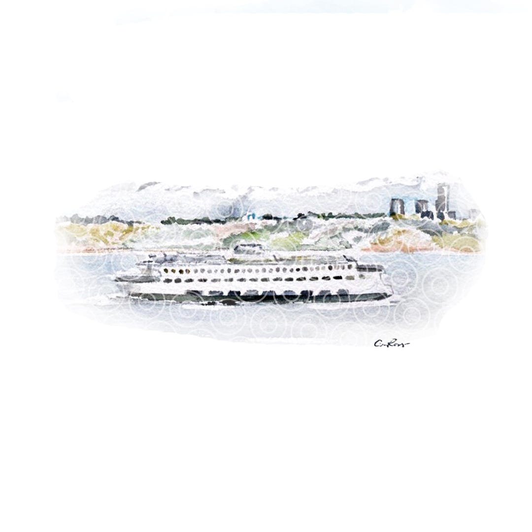 Ferry Cruise Watercolor Artwork Element - Etsy