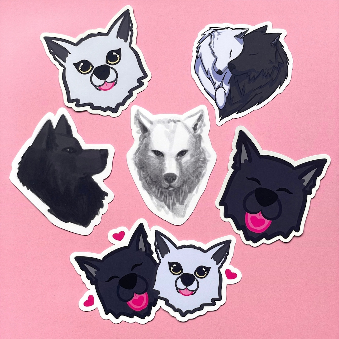 White Wolf Sticker 100% Recycled Paper or Water-resistant Stickers ...