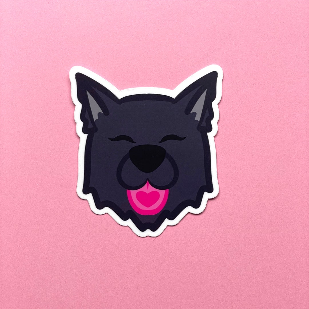 Cute Black Wolf Sticker 100% Recycled Paper or Water-resistant Stickers ...