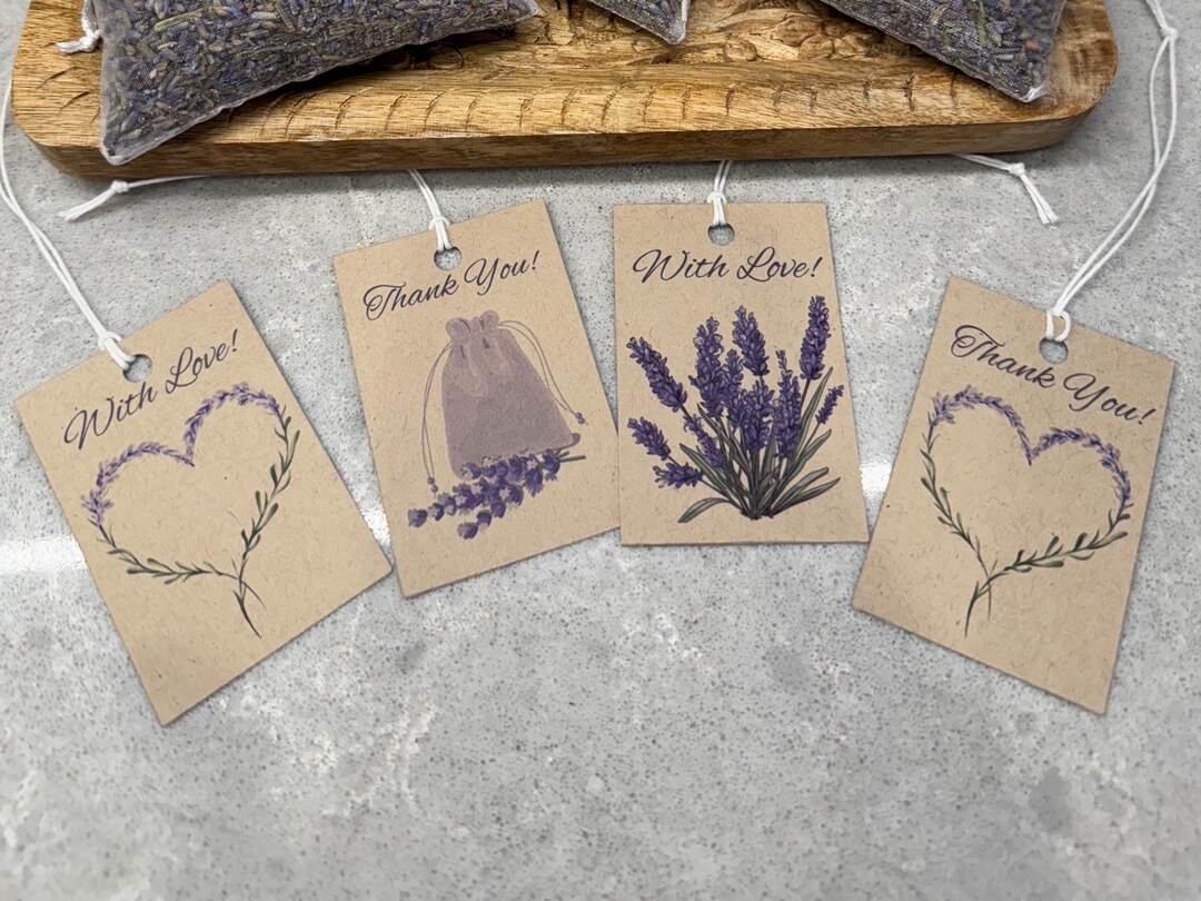 Lavender Floral Gift Tags – Printable Favor Labels (digital Download ...