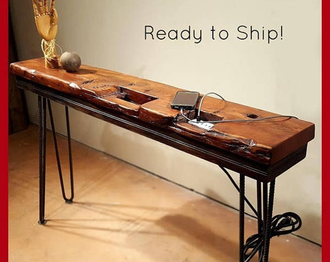 USB Charging Station, Reclaimed Wood Console Table,cell Phone Charging ...
