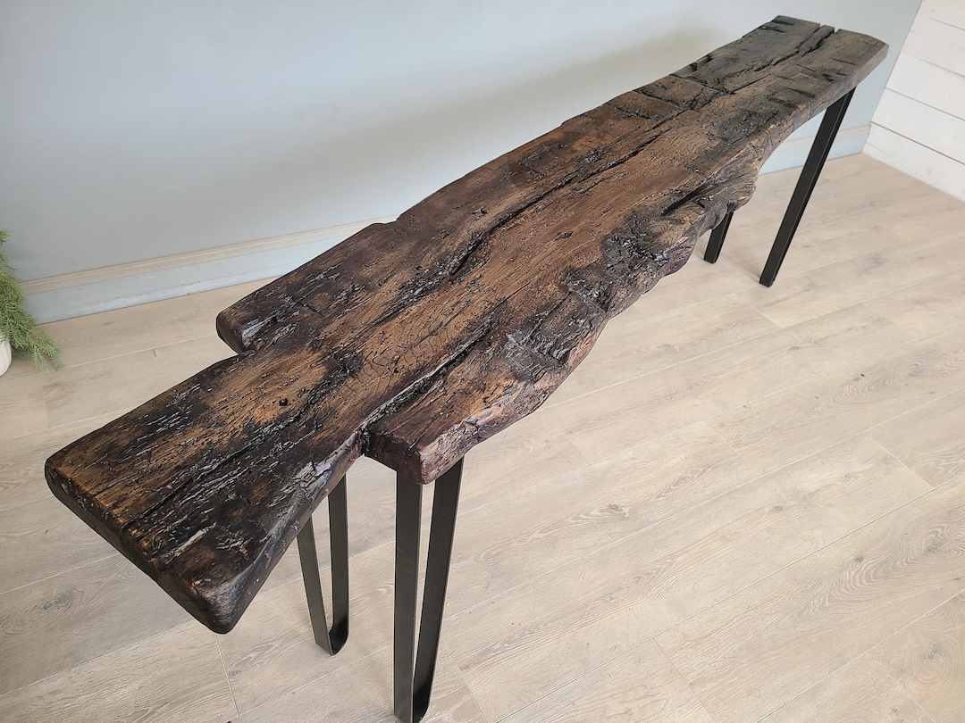 Historic Rustic Reclaimed Wood Console Table Log Cabin - Etsy
