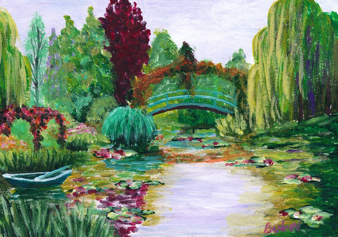 Monet's Garden Art Print: French Countryside Lily Pond Landscape - Etsy