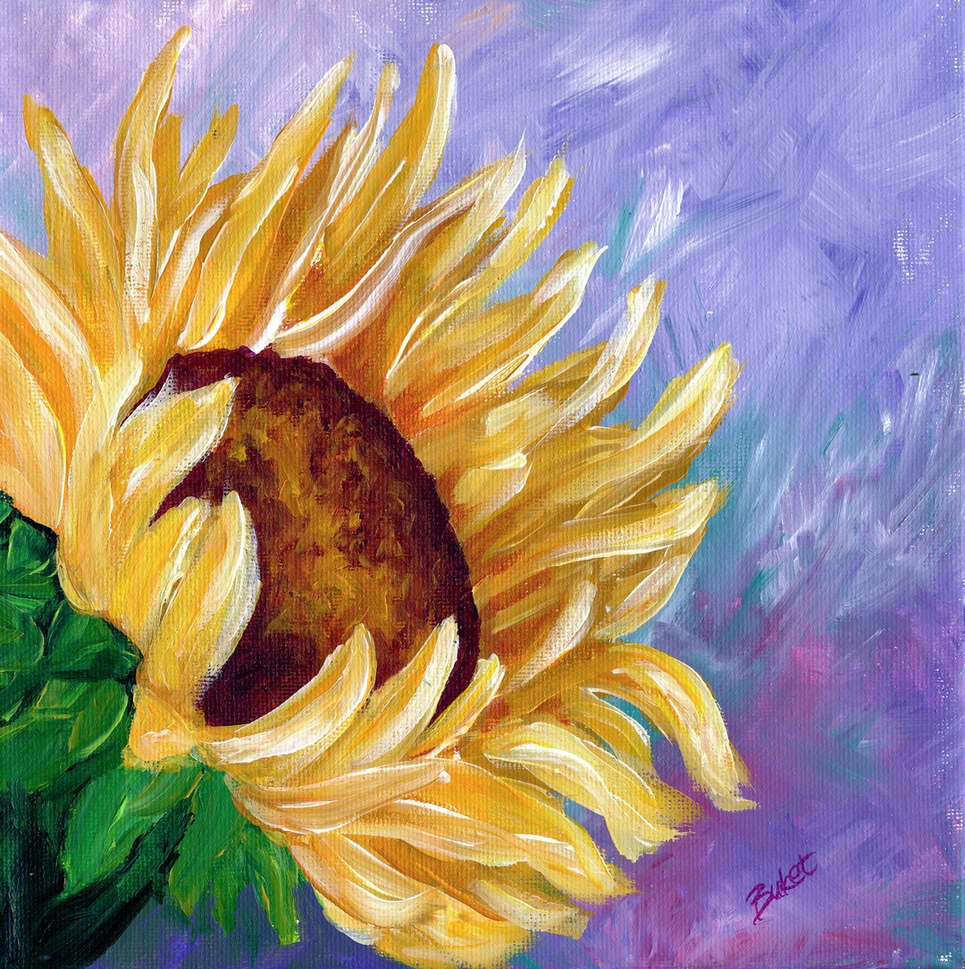 Sunflower Art Print: Yellow Floral Botanical Wall Art - Etsy