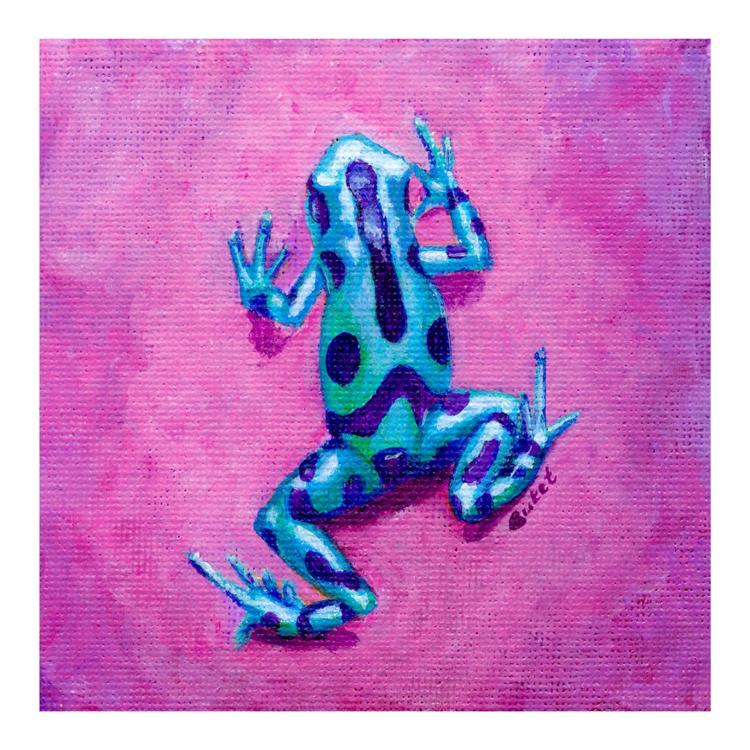 Miss Mara-poison Dart Frog Art 4"x4" GICLEE PRINT Arrow Frog Art Print ...