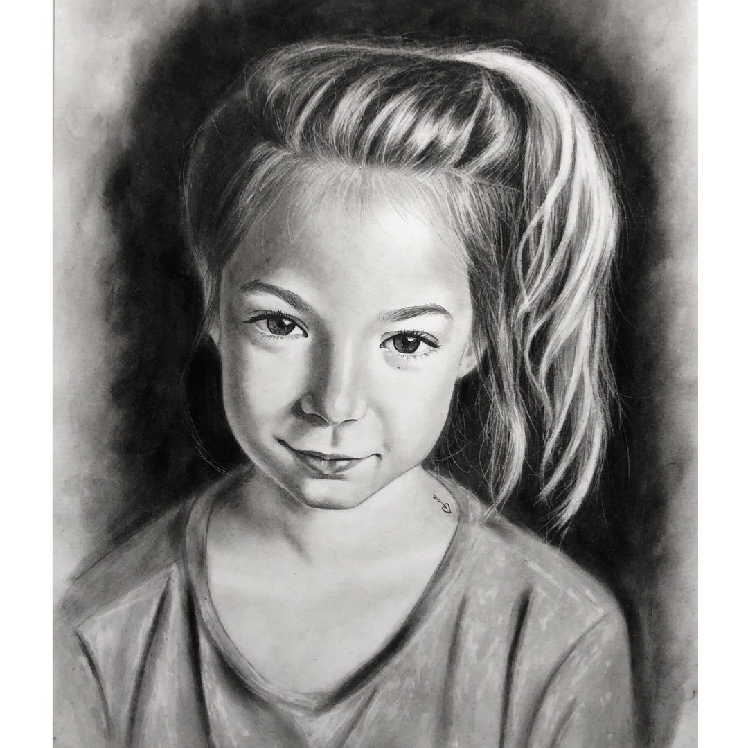Custom Pencil Portrait: Hand-drawn Realistic Art From Photo - Etsy