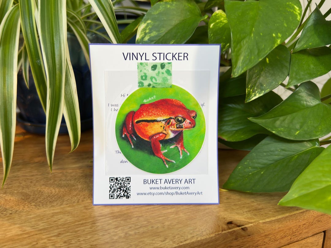 Tomato Frog Sticker: 3" Circle, Waterproof Vinyl Decal - Etsy