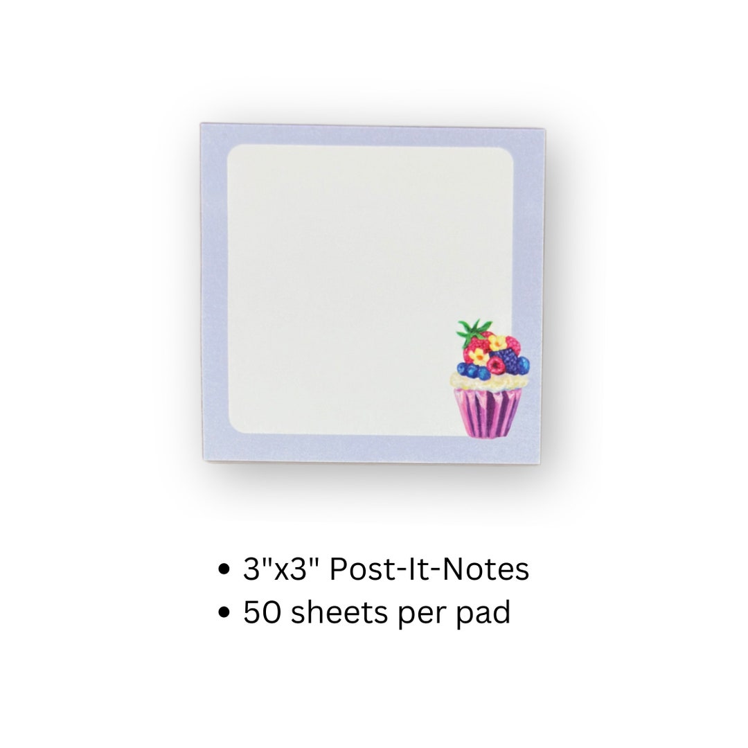 STICKY Notes-cupcake Art Cute Aesthetic Sticky Notepad-gift for Her ...